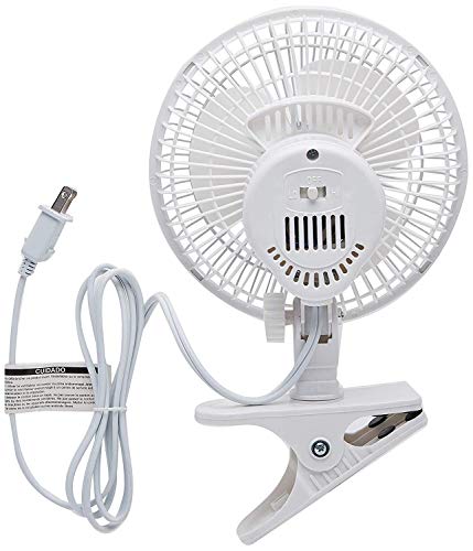 JOEY'Z 6 INCH - 2 Speed - Adjustable Tilt, Whisper Quiet Operation Clip-On-Fan with 5.5 Foot Cord and Steel Safety Grill (1, 6" Fan with 5 FT Cord)