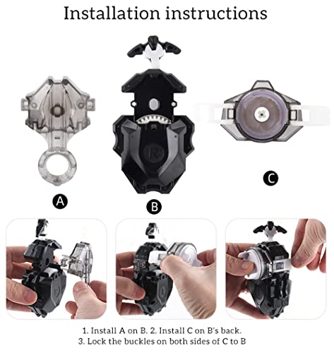 BeyBtatle Burst Gyro Toy Set 12 Spinning Tops 1x Launcher LR Left Right Spin DB Layer System and 1 Two-Way Transmitter Metal Fusion Attack Top Battling Game with Portable Box Gift for Ages 6+