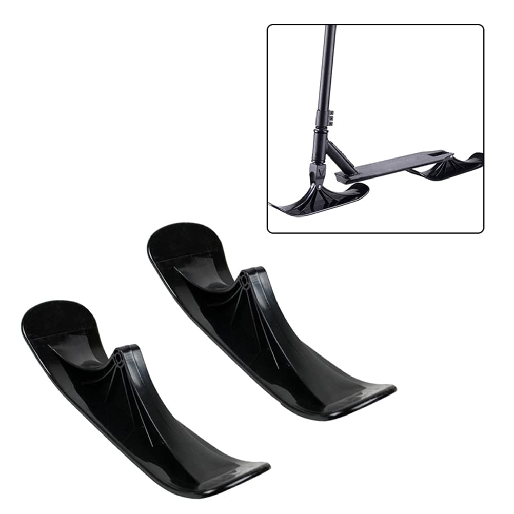 2pcs Snow Scooter Ski Skate Board Sled Conversion Kit Winter Cycling Ski Attachment for Kids Car Scooter Two-Wheel Sled Accessories Riding Tyre Replacement