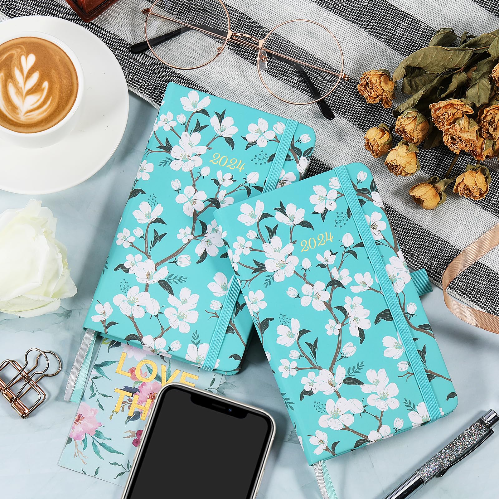 2024 Pocket Planner - Pocket Calendar (12-Month) With Notes Pages, Jan. 2024 - Dec. 2024, 6.2" x 4", 2024 Planner with Contacts, Holidays and Pen Holder, Back Pocket - Green