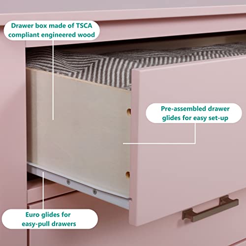 Dream on Me Universal 3 Drawers Chest | Kids Bedroom Dresser | Three Drawers Dresser Mid Century Modern, Blush Pink