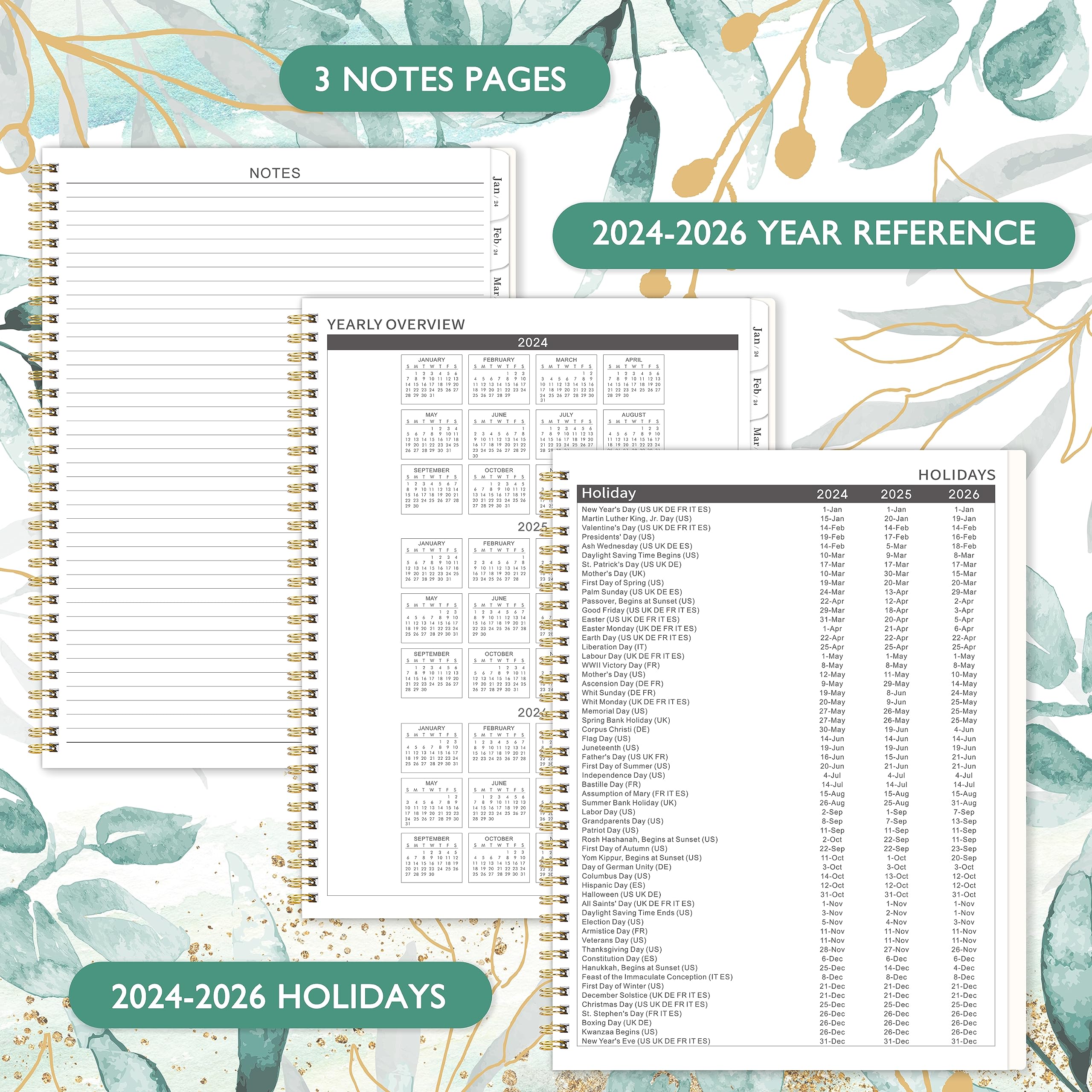 2024-2025 Monthly Planner - Monthly Planner 2024-2025, January 2024 - December 2025, 8.5" x 11", 2 Year Monthly Calendar, Monthly Planner 8.5''x11'' with Monthly Tabs, Double Back Pocket, Large Blocks