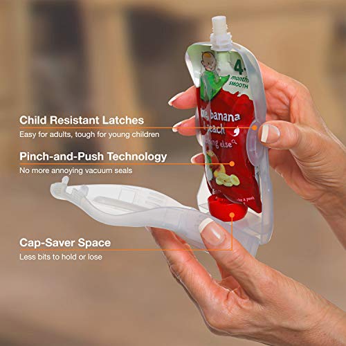 Dreambaby Pouch Pal Self Feeding Baby Food Pouch Holder - No Squeeze, No Spill, No Mess Reusable Container for Toddlers 1 Count (Pack of 1)