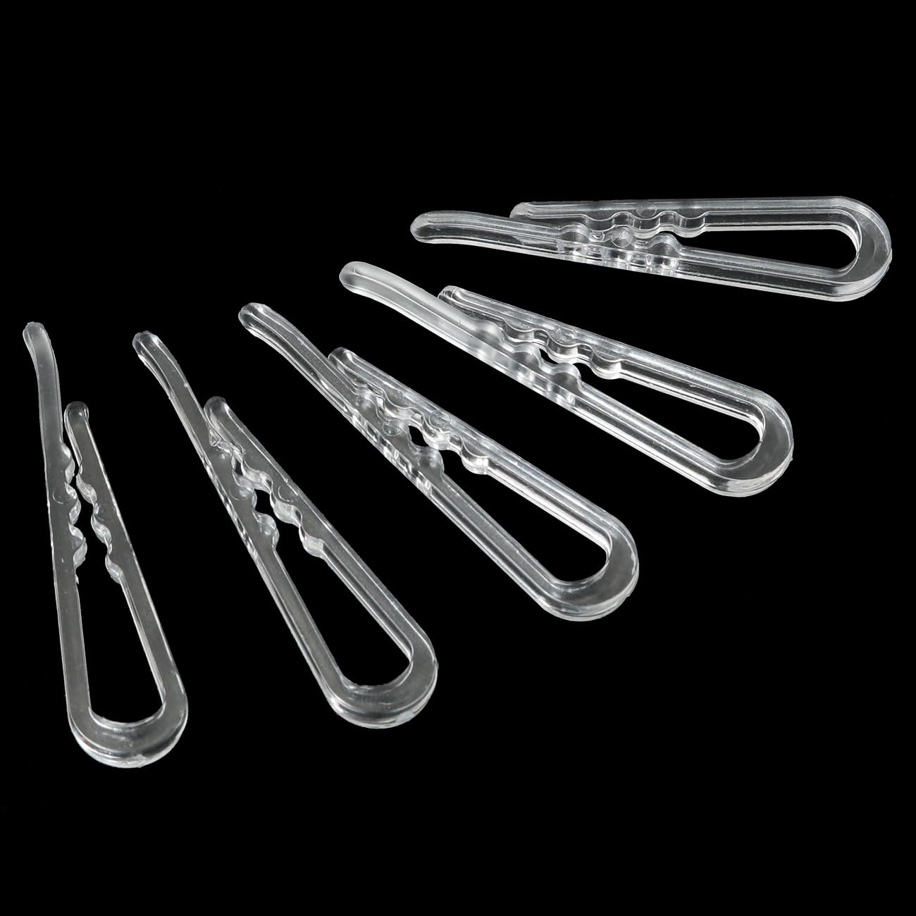 FMHXG 100PCS U Shape Clear Plastic Crocodile Shirt Clip Large 50MM Mini Skateboarding Shoes Folding Clip for Tie Socks Pants Skirt Fixing Clothes
