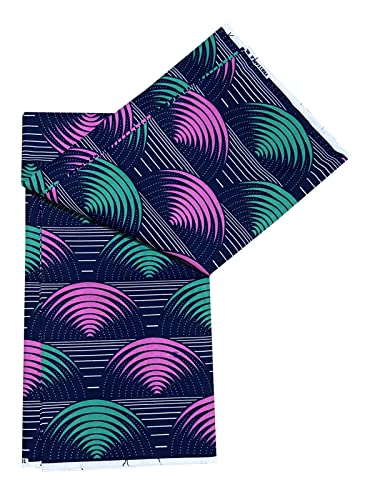 African Wax Fabrics Ethnic Ankara Wax Print 6 Yards for Party Dresses and DIY Upholstery Fabrics (P48)