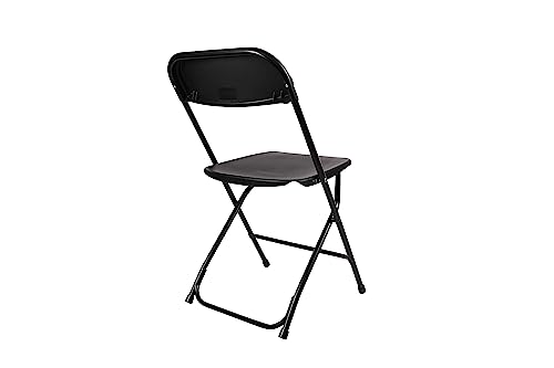 BTEXPERT Plastic Folding Steel Frame Commercial High Capacity Event Chair Lightweight Set for Office Wedding Party Picnic Kitchen Dining Church School Set of 2, Black