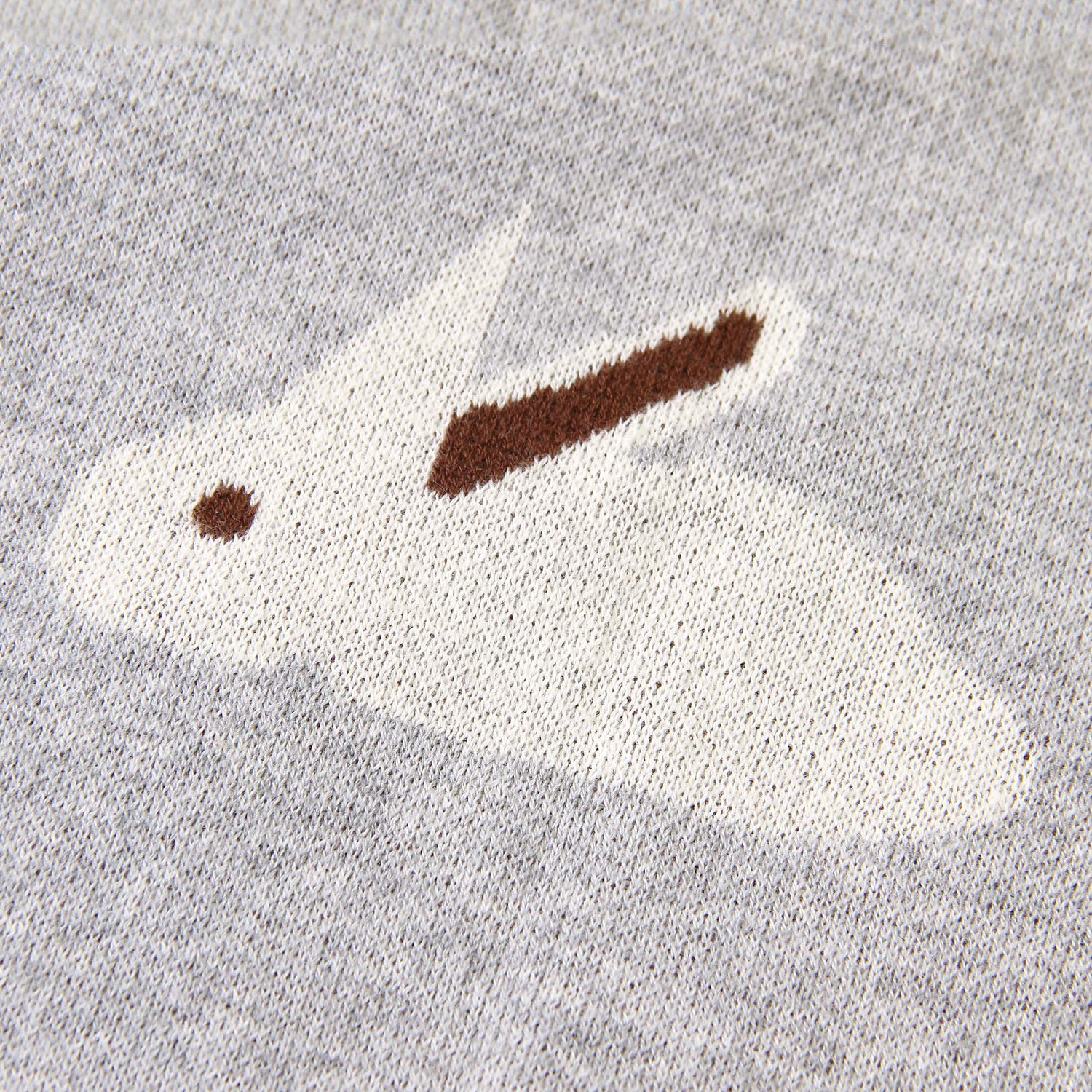 mimixiong 100% Cotton Baby Blanket Knitted Toddler Blanket Soft Cute with Cute Bunny Size 30 x 40 inches Grey