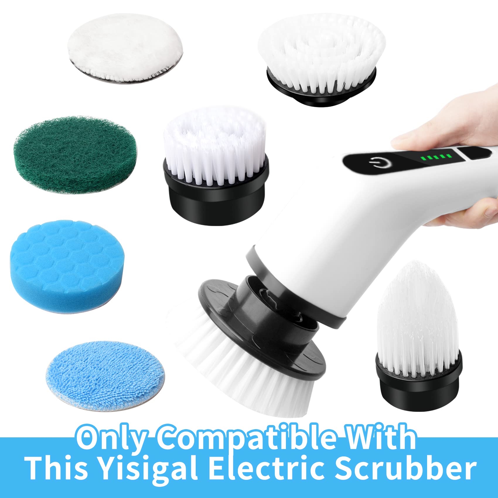 7 PCS Replacement Brush Heads for Electric Spin Scrubber,Yisigal Multipurpose Cleaning Brush Heads.
