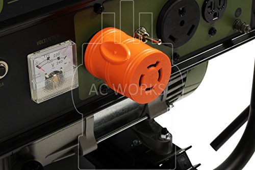 AC WORKS 30Amp 4 Prong 125/250Volt L14-30P Locking Plug to L14-20R 20Amp 4 Prong 125/250Volt Locking Female Generator Adapter (Compact)