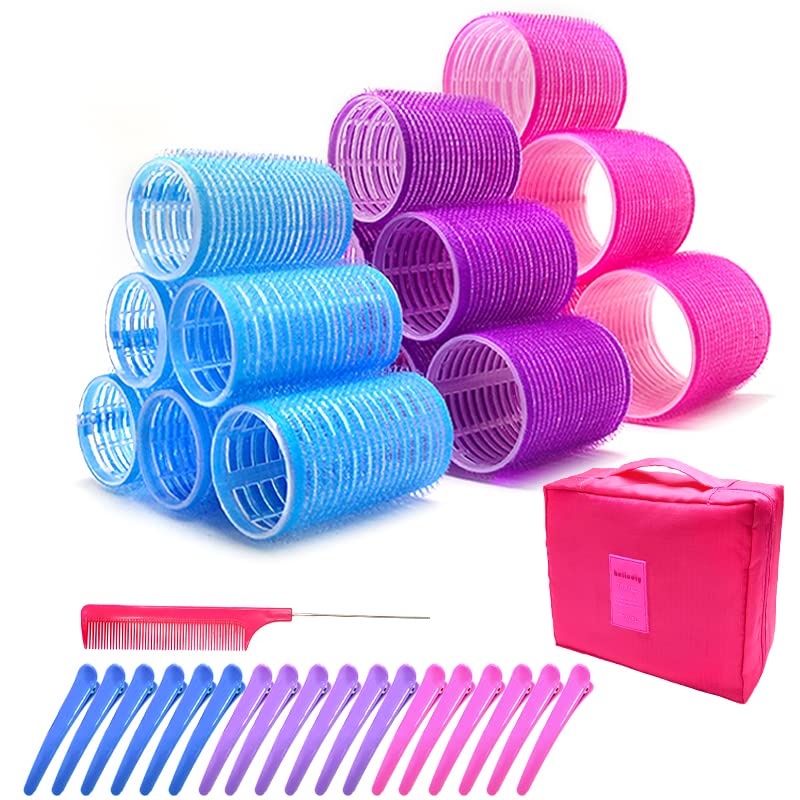 38 Pcs Self-Grip Rollers Set for Blowout Curls - Large and Medium Sizes for Women and Girls