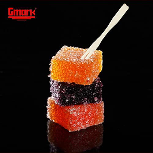 Gmark Bamboo Forks 3.5 Inch 110pc, Mini Food Picks/Bamboo Fruit Picks/Mini Cocktail Forks/Party Forks/Buffet Mini Forks/Two Prongs Cocktail Picks for Appetizer, Cocktail, Pastry, Dessert. GM1031A