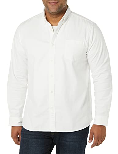 Amazon Essentials Men's Regular-Fit Long-Sleeve Pocket Stretch Oxford Shirt (Available in Big & Tall), White, 3X-Large Big Tall