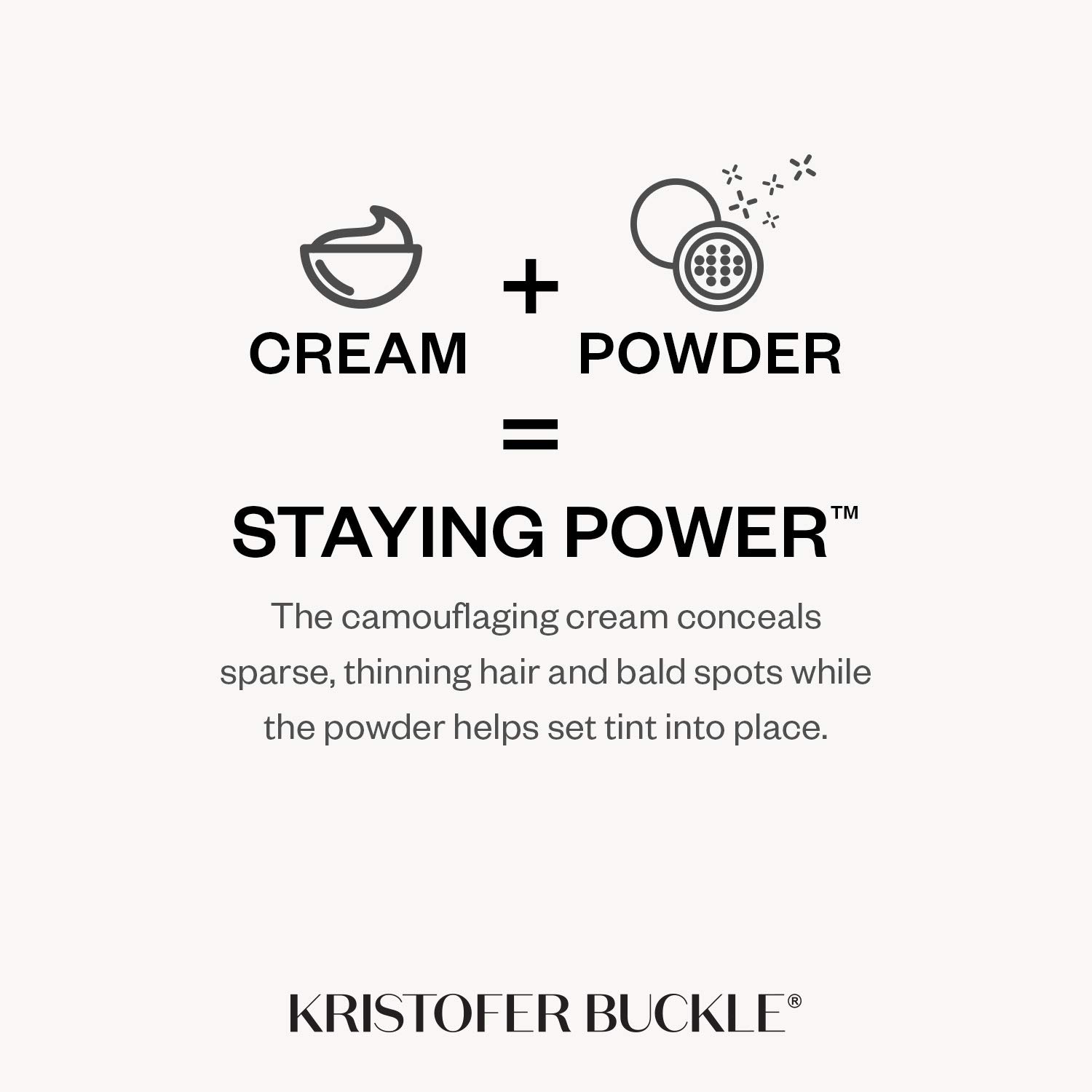 KRISTOFER BUCKLE Full Disclosure Scalp Cover Duo, 0.39 oz. | Camouflaging Cream Conceals Sparse, Thinning Hair & Bald Spots | Brunette