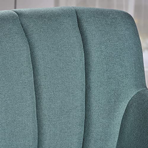 Christopher Knight Home Merel Mid Century Modern Fabric Club Chair, 28.30" W x 27.60" D x 31.50" H, Dark Teal/Natural