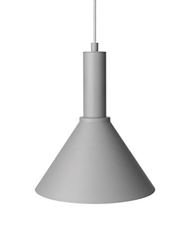 Globe Electric 61017 1-Light Plug-in Pendant, Soft Matte Gray. Designer Gray Fabric Cord, Bulb Included