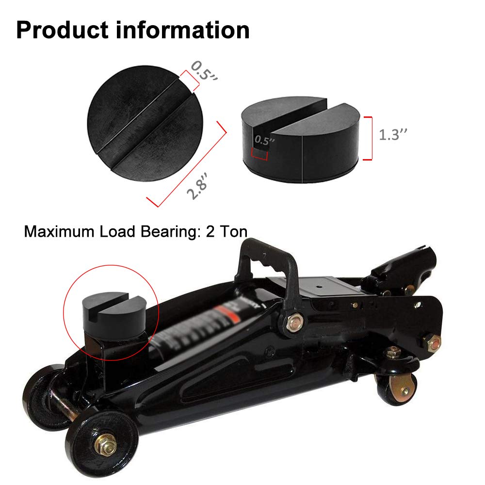 2PCS Universal Jack Pad Slotted Rubber Jack Pad Medium Size - Frame Rail Protector Puck/Pad Keeps Pinch Weld
