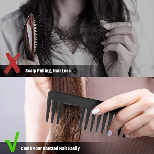3 Pieces Wide Tooth Detangling Shower Hair Comb for Women Curly Wet Dry Long Thick Hair
