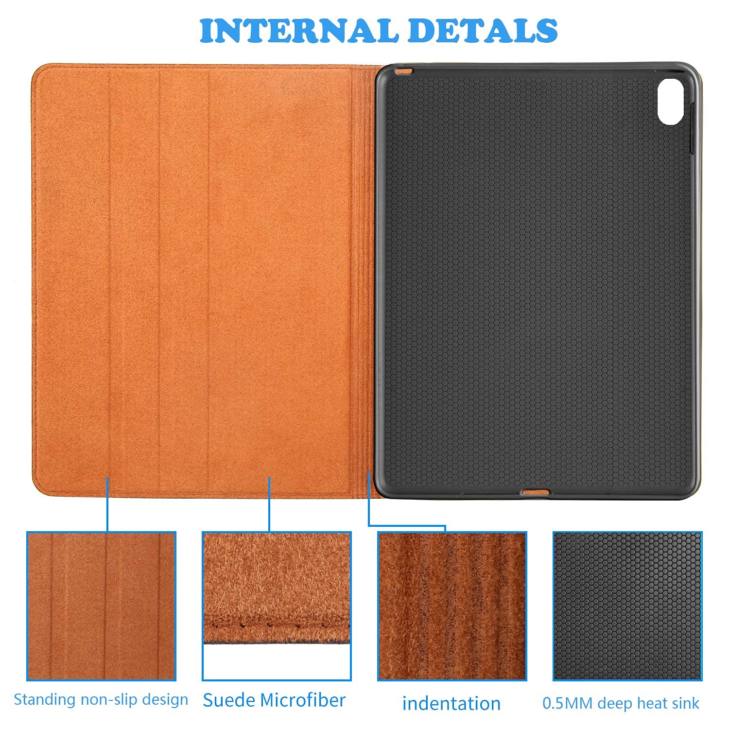 Gexmil Leather Case for iPad Air 11 Inch M2 2024,Genuine Leather Folio Cover for iPad Air5/ Air4 10.9 inch 2022/2020 with Pencil Holder, Auto Sleep/Wake,Shockproof,Pattern-Brown