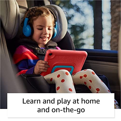 Amazon Fire 7 Kids tablet, ages 3-7. Top-selling 7" kids tablet on Amazon - 2022. Set time limits, age filters, educational goals, and more with parental controls, Red