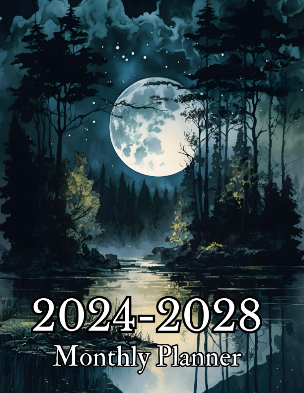 2024-2028 Monthly Planner 5 Years: January 24 - December 28 with Holidays | Vintage Cover