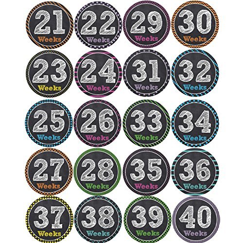 Belly Doodles 36 Weekly Pregnancy Stickers 3.94 Inch