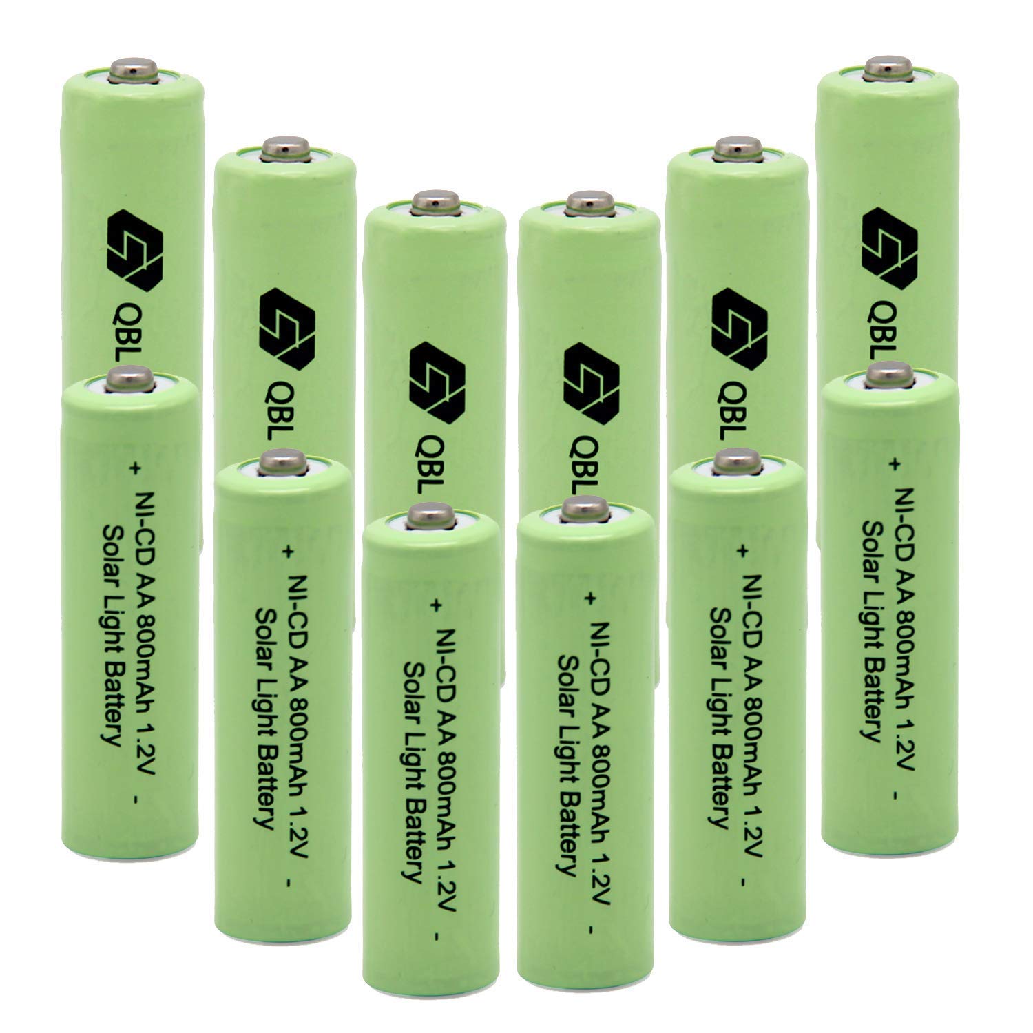 XUNTU 20 Pack Combo AA NiCd 1.2V 800mAh Rechargeable Battery for Solar Outdoor Lights Lamp Garden Yard Lawn