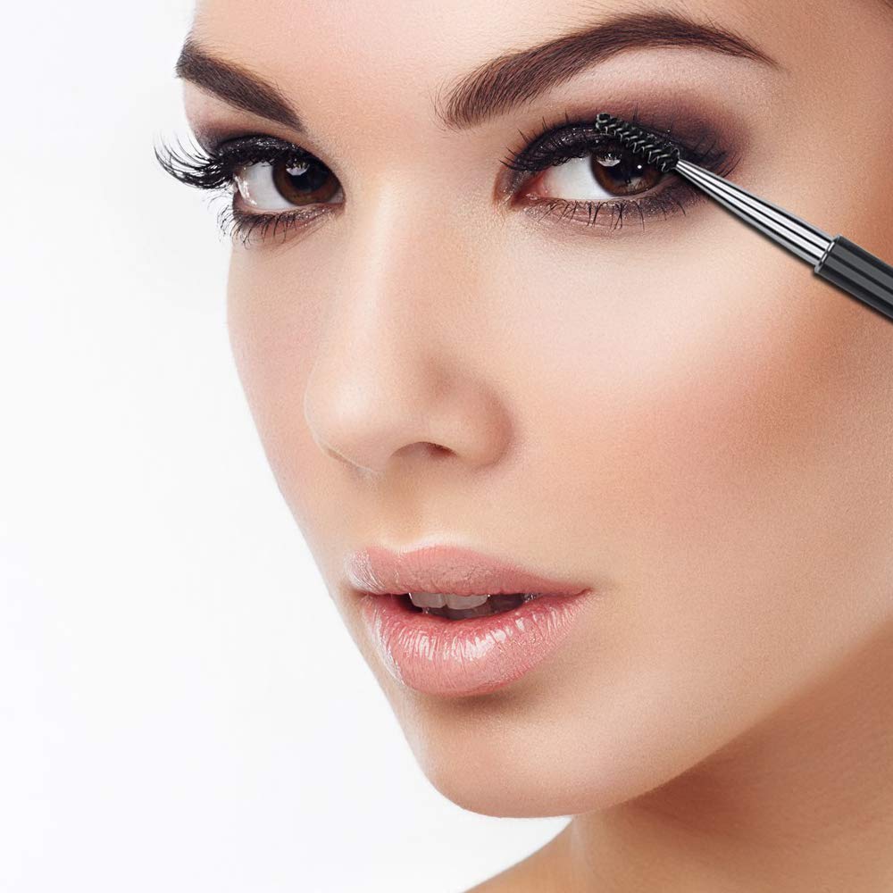 2PCS Professional Mascara Brushes Wands Eyebrow Brush With Cap Portable Eye Brush Eyelash Wands Brushes Makeup Applicator Cosmetic Brushes for Travel