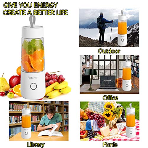 LLLJJJ Portable Blender, Mini Blender with USB Charging Function, Mini Blending Juicer for Fruits and Milkshakes, can Squeeze Juice in 45s, Suitable for Family, Travel, Outdoor, Micro Blender(1 PCS)