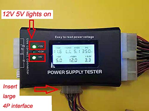 LinsyRC 20/24 Pin ATX Computer PC Power Supply Tester ATX BTX ITX SATA PCI-E HDD BYI Connectors LCD Screen Display