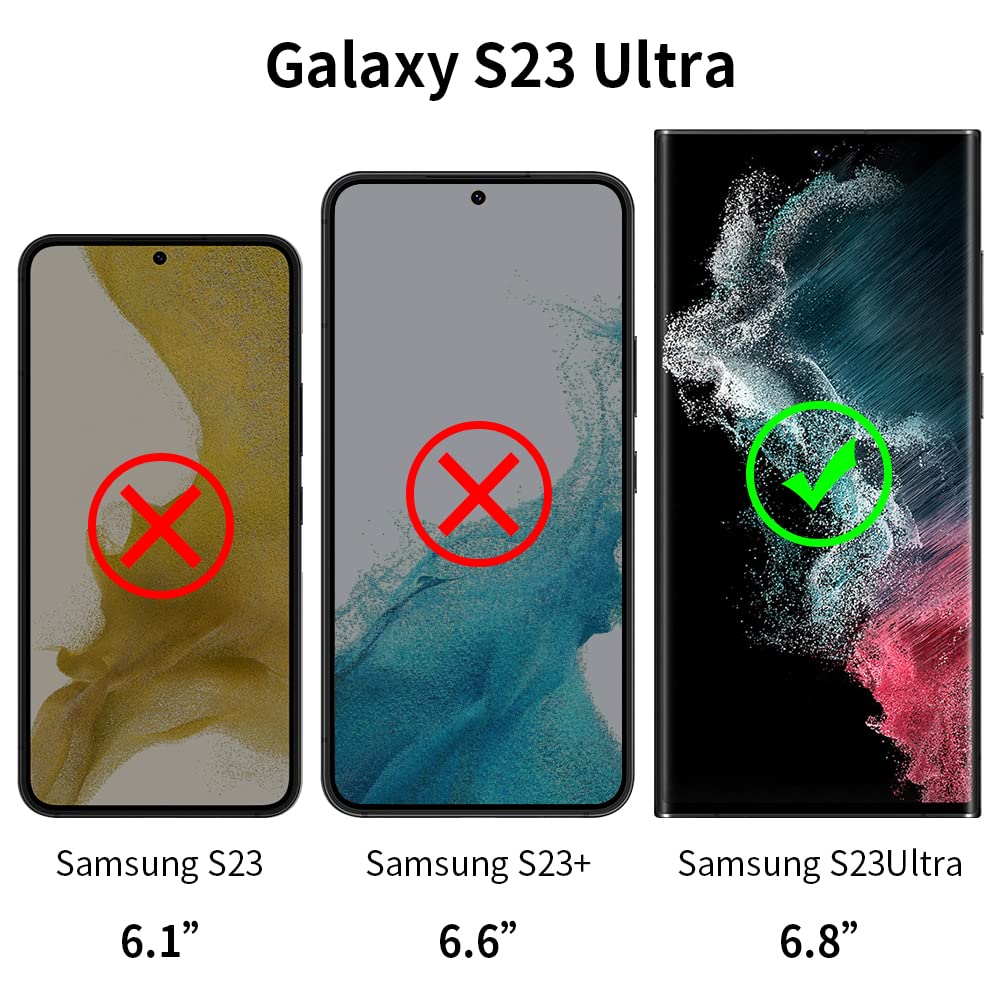 3Pack 3D Curved Tempered Glass Screen Protector for Samsung Galaxy S23 Ultra 6.8" OSUKADE with 2Pack Camera Lens Protector Fully Support Fingerprint S Pen Easy Install [New Upgrade]