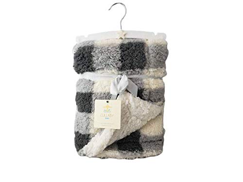 Kids Luxury Star Pattern Sherpa Baby Blanket (Gray)