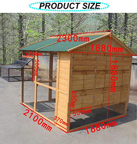 MYES Pigeon Shed, Large Wooden Loft Solid Dove House, Outdoor Pigeon Cage for Household Breeding (9-Nest Box W/Jumping Cage)