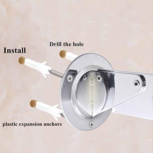 AWOCAN Stainless Steel Wall Mounted Clothing Hanger Angle Adjustable Foldable Laundry Closet Space Saver Organizer Hanger Rack (7 Hole)
