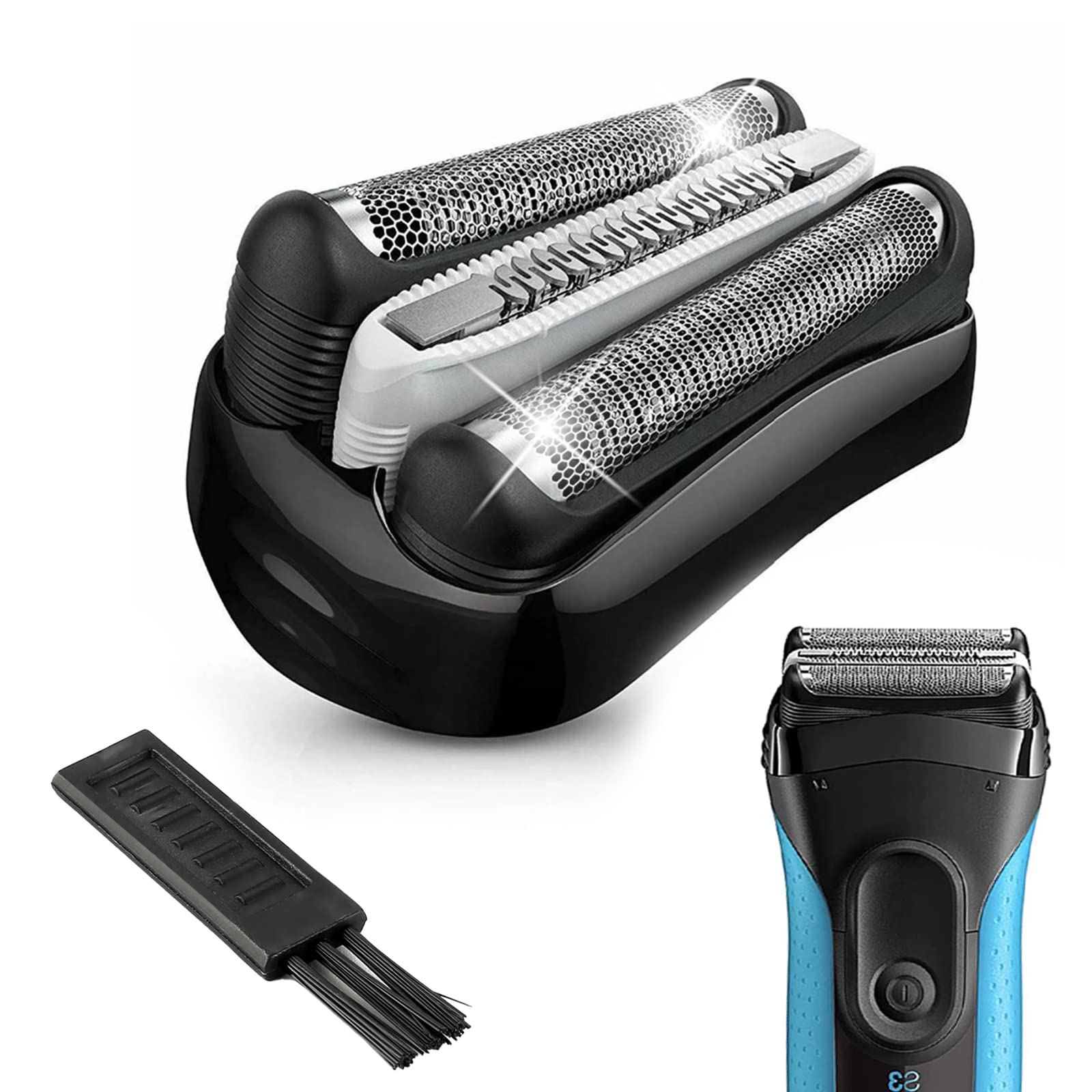 32B Shaver Replacement Heads Compatible with Braun Series 3 Electric Razor, Replacement Foil and Cutte