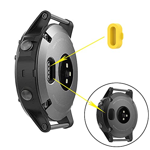 Kissmart Replacement Charger for Garmin Vivoactive 4, Charging Cable Cord Plus a Yellow Silicone Charger Port Protector Anti Dust Plug for Garmin Vivoactive 4 4S Smartwatch