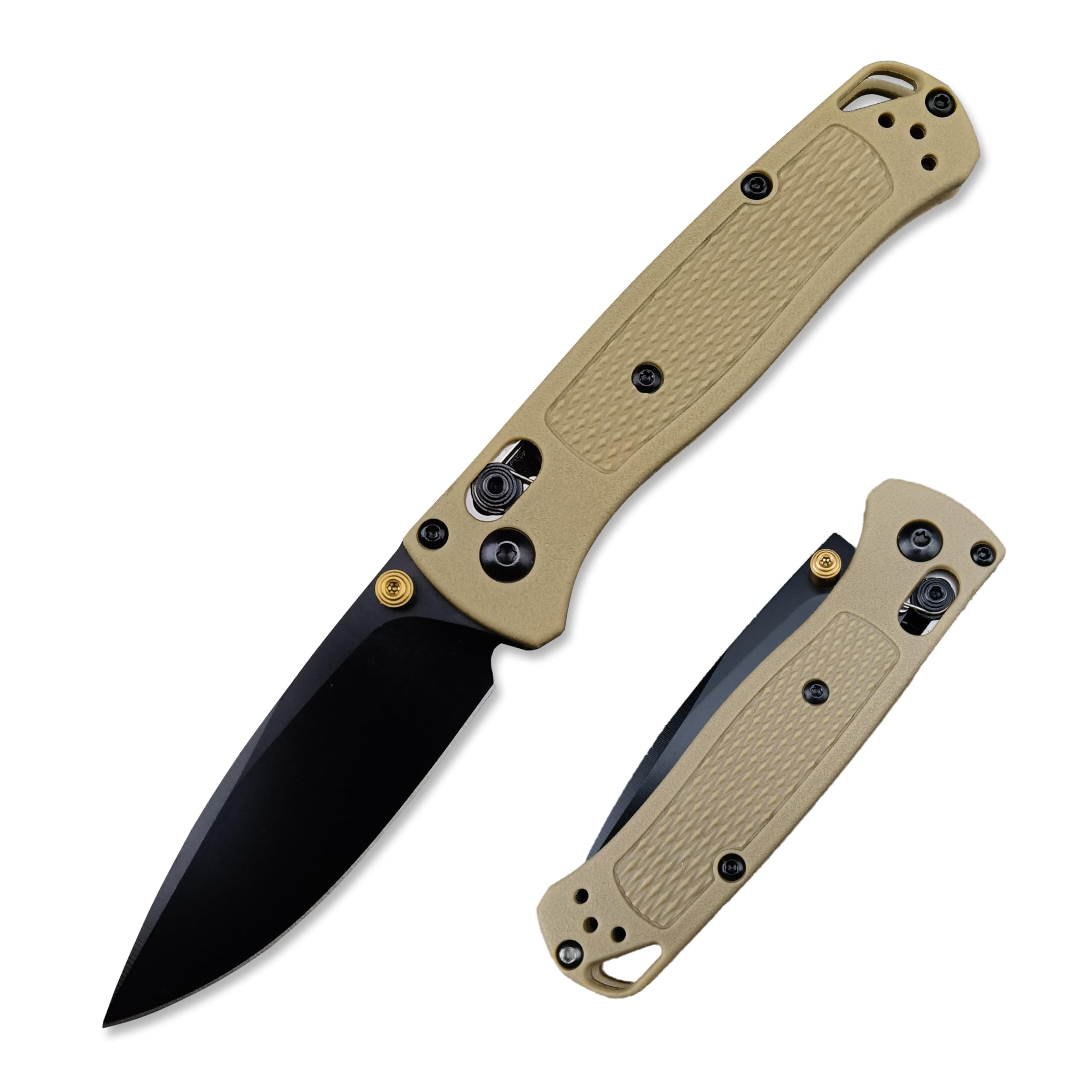 6.5in Mini Folding Knife - Axis Lock Pocket Knife with 7Cr17Mov Steel Black Blade and Glass Reinforced Nylon Handle, Thumb StudďźBelt Clip, for EDC Camping Hunting