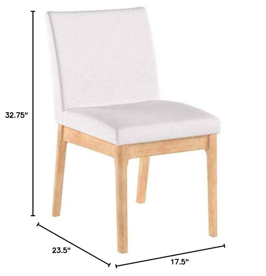 Christopher Knight Home Kwame Fabric / Oak Finish Dining Chairs, 2-Pcs Set, Light Beige