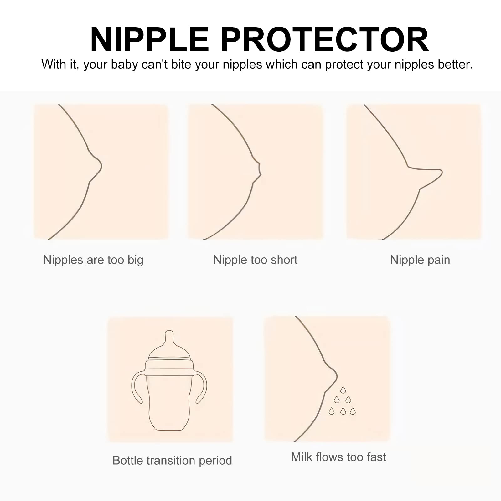 Nipple Shield 4pcs Silicone Nipple Shield Cover Set Breastfeeding Nursing Shield Protector for Women