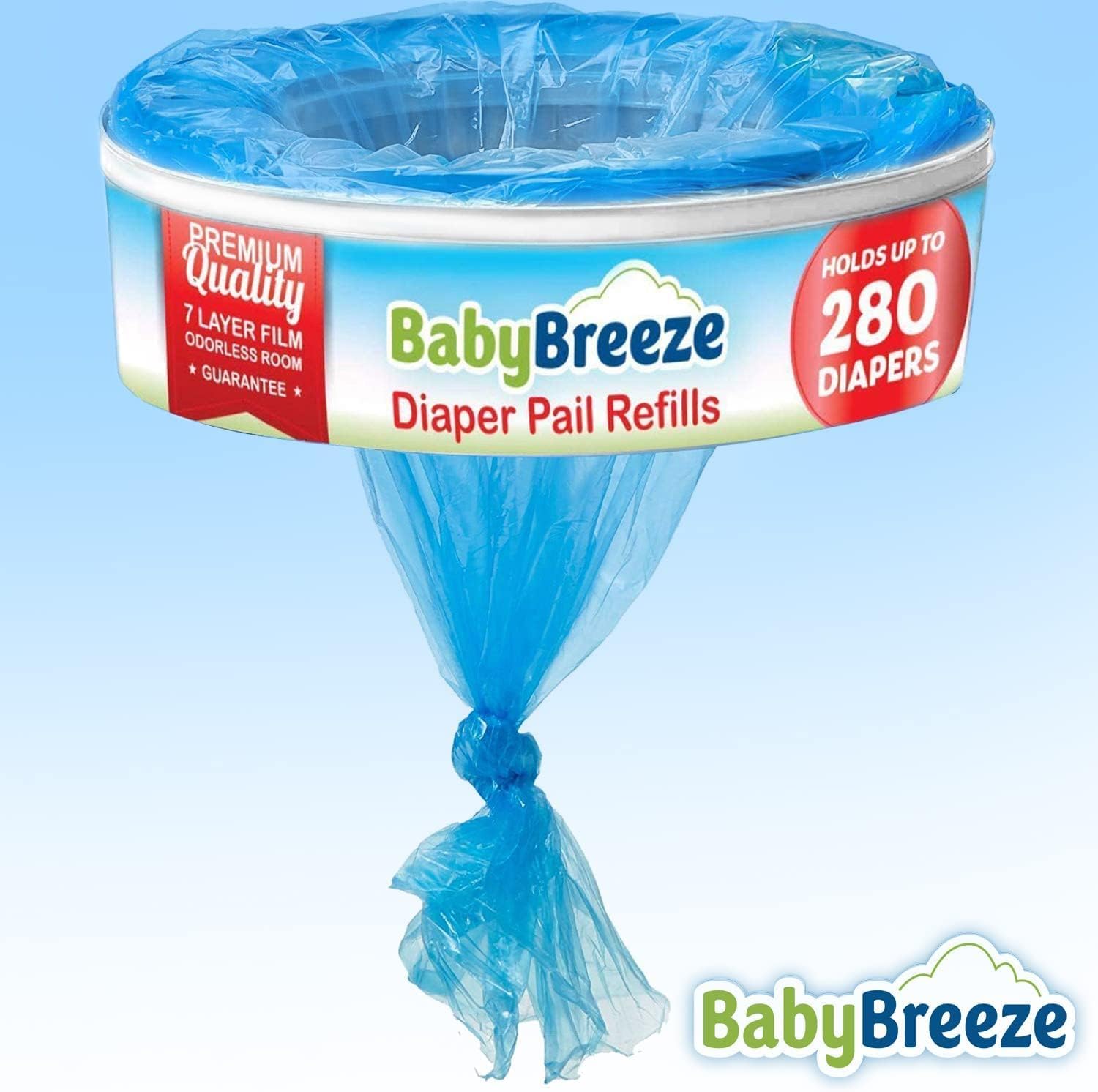 Diaper Pail Refill Bags Compatible with Playtex Diaper Genie- 1960 Count (7 Sets of 1 Pack) β by BabyBreeze