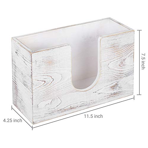 MyGift Whitewashed Wood Wall Mounted Paper Towel Holder for Bathroom, Tri Fold, Multifold, C Fold, Z Fold Disposable Hand Towel Dispenser Guest Restroom