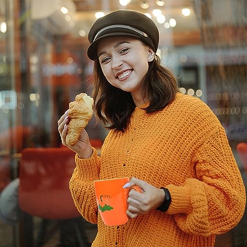 4 Pcs Fall Coffee Mugs 11 oz Fall Autumn Pumpkin Mug Happy Fall Y'all Ceramic Cups Orange Autumn Fall Home Decor Kitchen Accessories Camp Campfire Tea Cup Thanksgiving Gift for Mom Dad Grandpa Grandma
