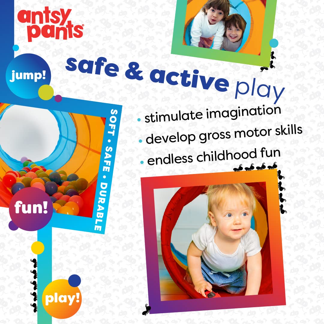 Antsy Pants Play Tunnel for Kids and Babies, Pop up Crawl Through Tunnel for Toddlers 1-3, Indoor and Outdoor Toy