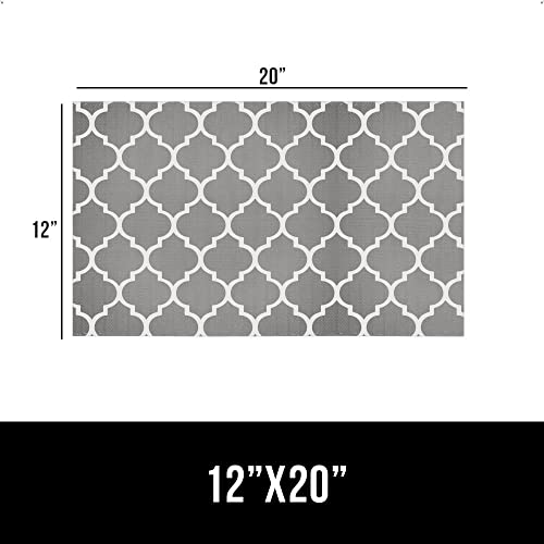 Gorilla Grip Drawer and Shelf Liner for Cabinet, Slip Resistant Non Adhesive Protection for Kitchen, BPA Free Smooth Surface Plastic Liners for Cabinets, Bathroom Cupboard Drawers, 12x20, White Gray
