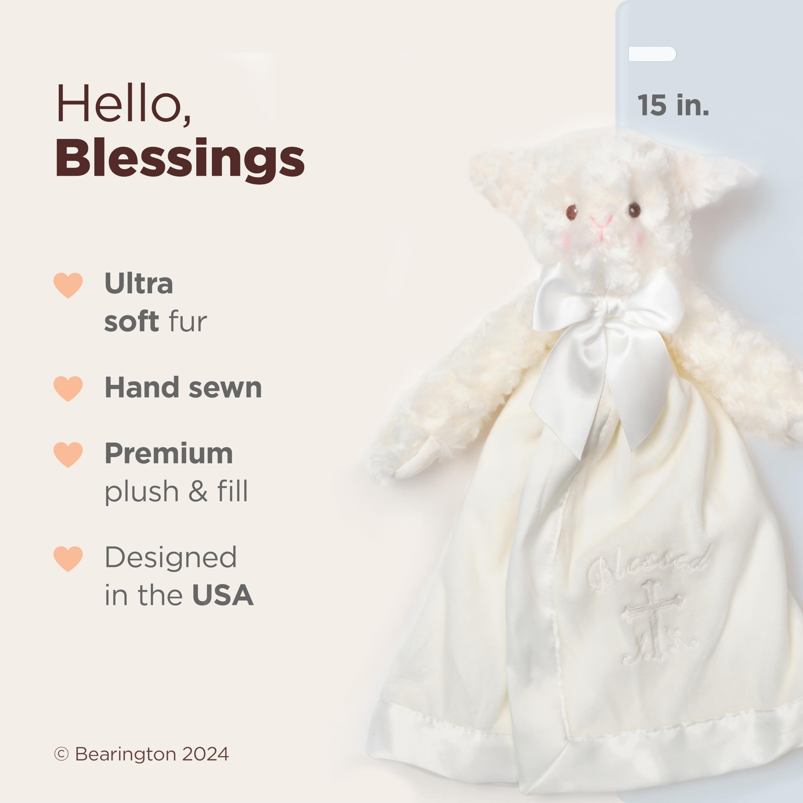 Bearington Baby Lil’ Hoots Snuggler, 15 Inch Pink Owl Plush Stuffed Animal Security Blanket Lovey for Babies