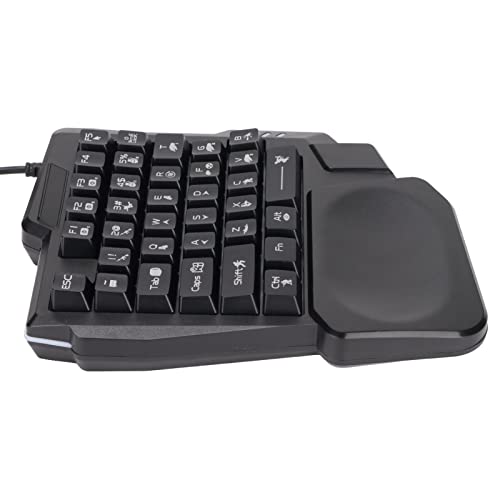 35 Keys One Handed Gaming Keyboard, Waterproof Single Handed Mechanical Keyboard with Wide Palm Rest, K13 Gaming Keypad for Computer, Mobile Phone