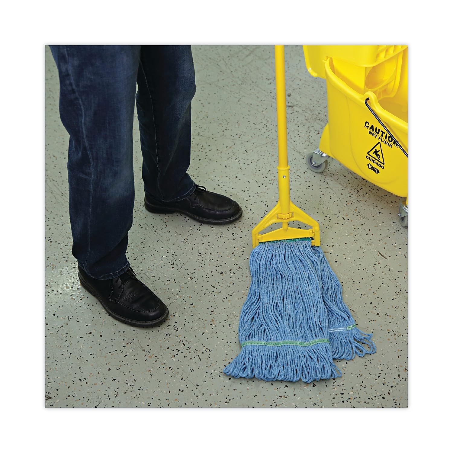 Boardwalk BWK502BLNB Super Loop Wet Cotton/Synthetic Mop Head - Medium, Blue