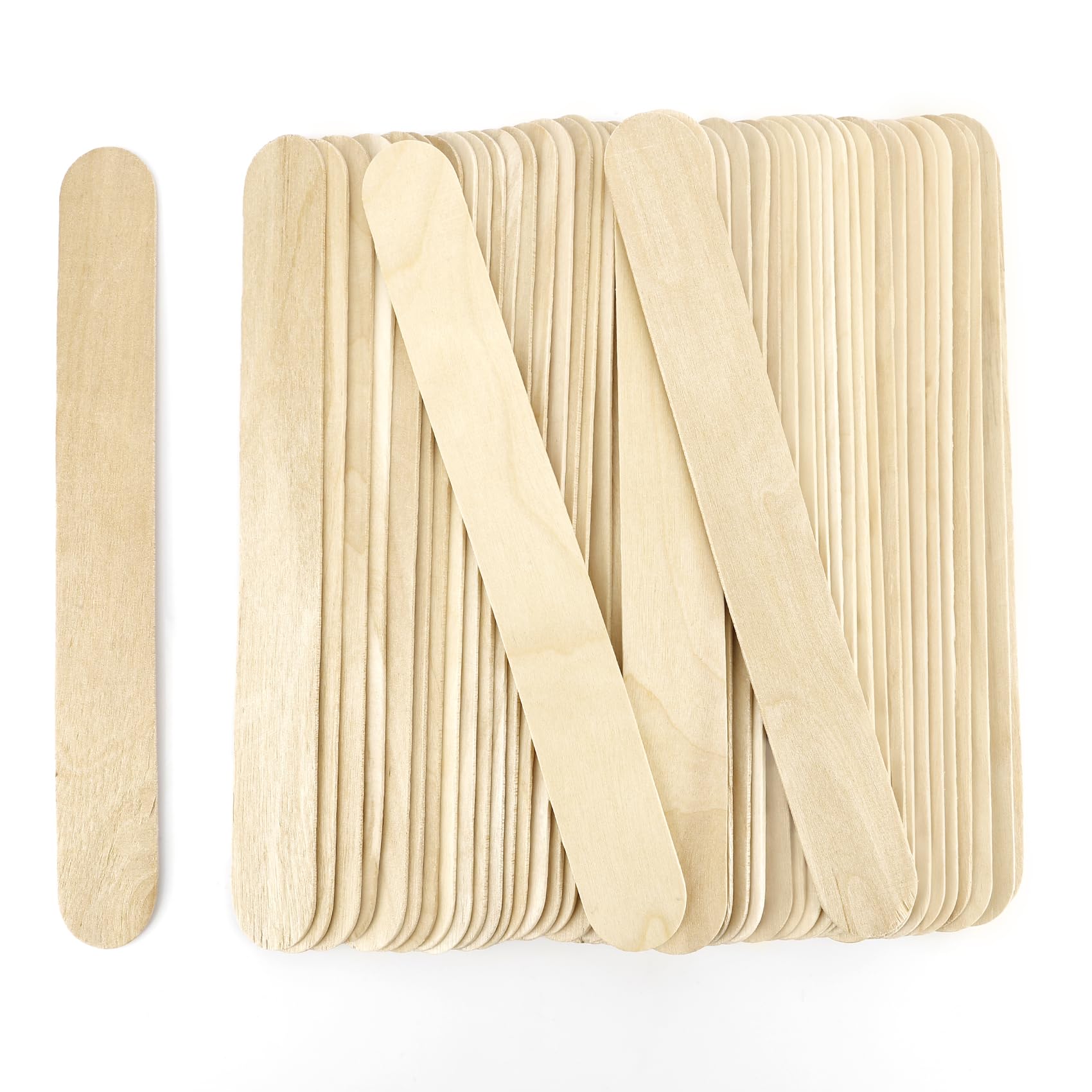 60 Pcs 8” Jumbo Popsicle Sticks for Crafts, Large Tongue Depressors Wood, Craft Sticks, Wax Stick, Stir Sticks, Wooden Sticks for Crafts, Wide Large Popsicle Sticks Bulk, Ice Cream Sticks