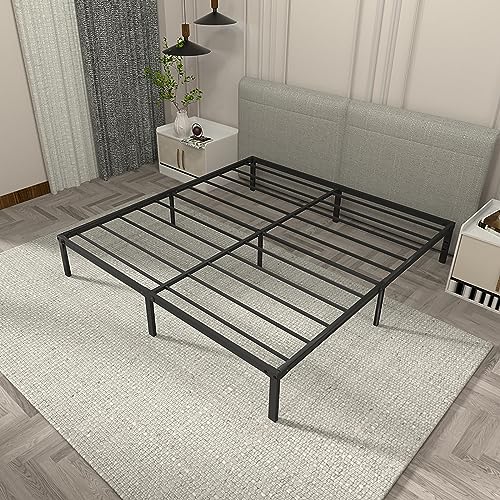 AGXI 14 Inch Metal Platform Bed Frame No Box Spring Required,Full Size Bed FramesSteel Slat Support, 3,500 lbs Heavy Duty Non-Slip Steel Slats Support, Easy Assembly Mattress Foundation