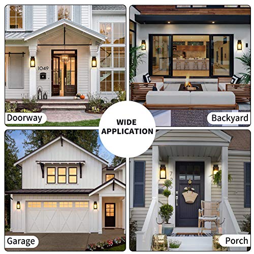 Dusk to Dawn Outdoor Light Fixtures Wall Mount, Sensor Porch Lights, Anti-Rust Wall Light, Exterior Wall Sconce Lighting, Wall Lamp, Waterproof Wall Lantern for Doorway, Garage, 2-PACK (Bulb Included)