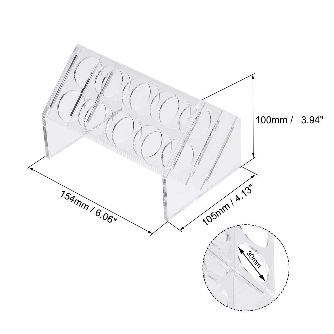 uxcell Slant Rack Acrylic Test Tube Holder 8 Wells for 50ml Centrifuge Tubes Clear